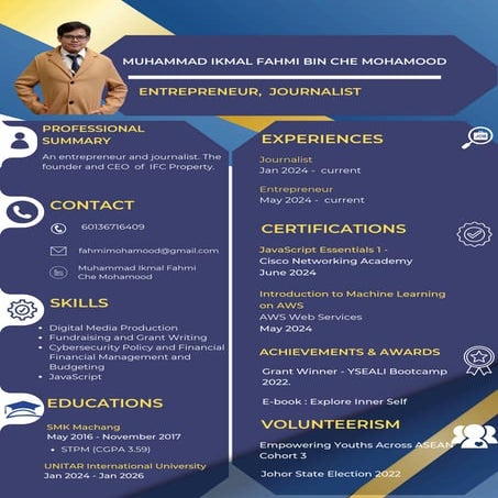 CV - Muhammad Ikmal Fahmi Bin Che Mohamood (Ikmal Fahmi) | PDF