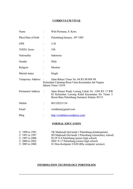 CV Rani Annisa | PDF