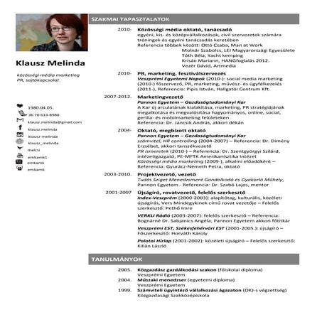 CV - Klausz Melinda | PDF