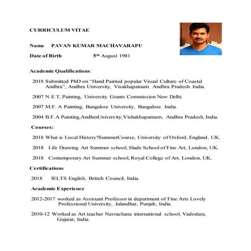 Cv m.pavan | PDF