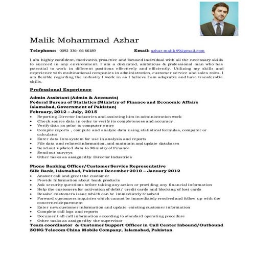 Cv malik muhammad azhar | PDF
