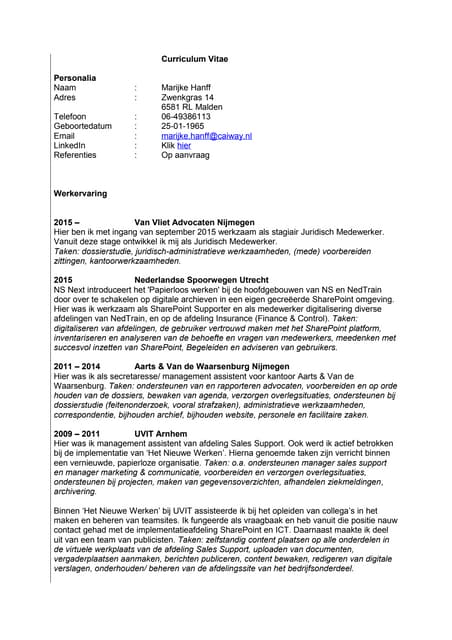 Curriculum Vitae Ada Schmitjes | DOCX