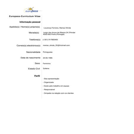 Europass cv-20150817-teixeira silva-pt | PDF