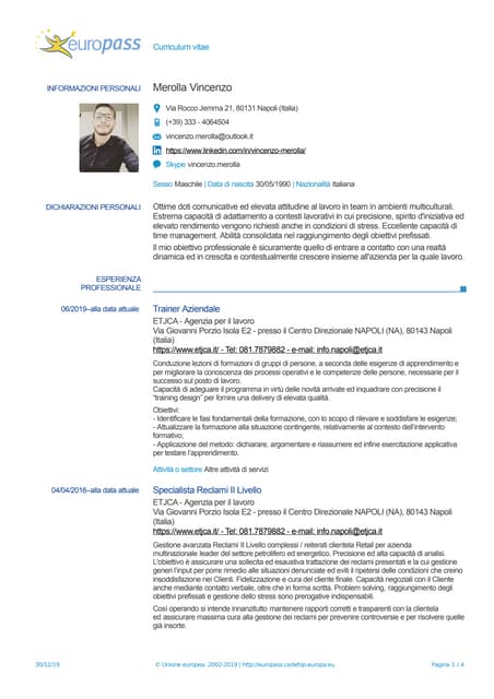 Cv europass-murolo ferdinando-it | PDF