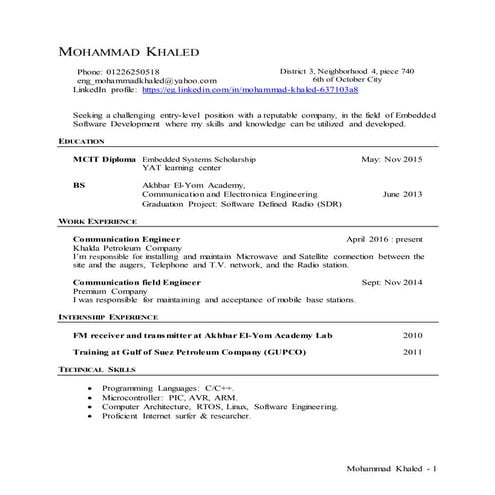 mohamed ramadan CV | PDF