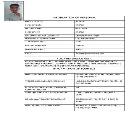 Cv my personal information | PDF