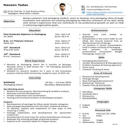 Cv naveen yadav | PDF