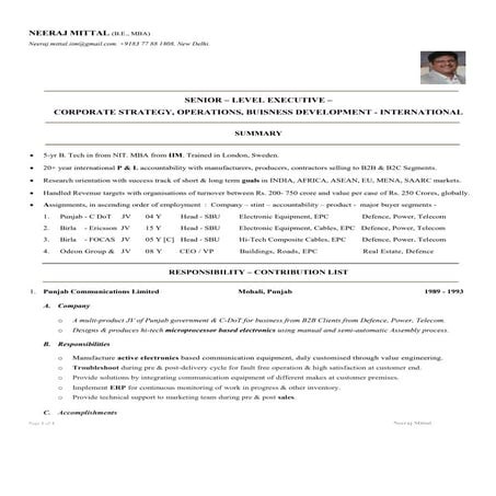 Cv neeraj mittal-nit-iim-operations-business development-international ...
