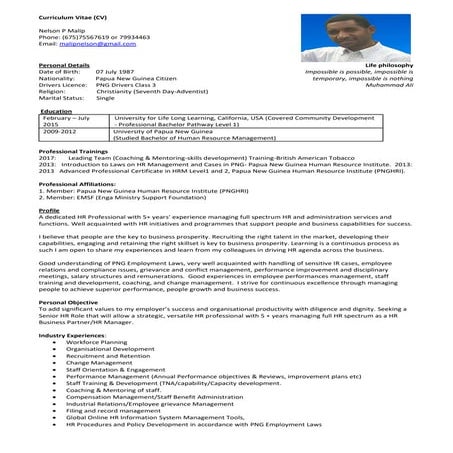 Cv nelson pel malip 06.02.2018