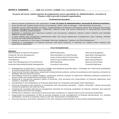 CV Nitin V Vasudeo | DOC