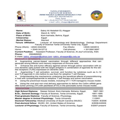 Cv october-2011 sabry- | PDF