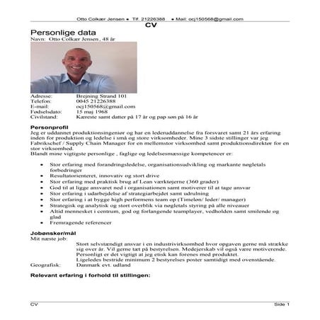 Cv Otto Colkær Jensen opdateret ocj2 | PDF
