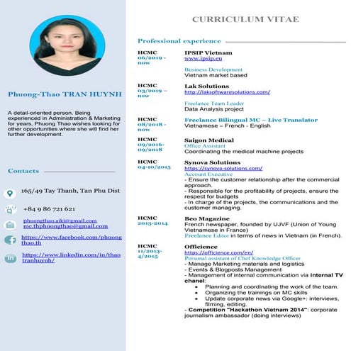 CV - Phuong Thao Tran Huynh | PDF | Business | Business and Finance