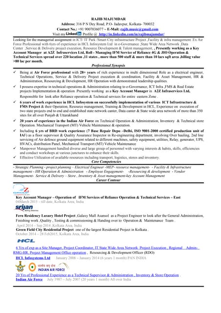 COL_P_MATHUR CV for Regional Manager | PDF