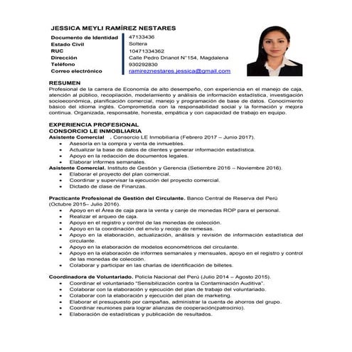CV- Ramírez Nestares Jessica | PDF