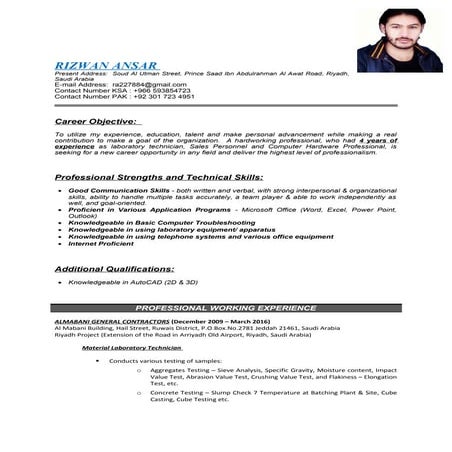 Cv rizwan ansar | PDF