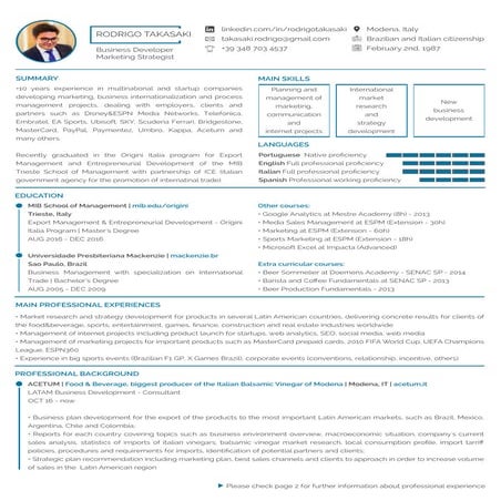 CV - Rodrigo Takasaki (2017 - English) | PDF