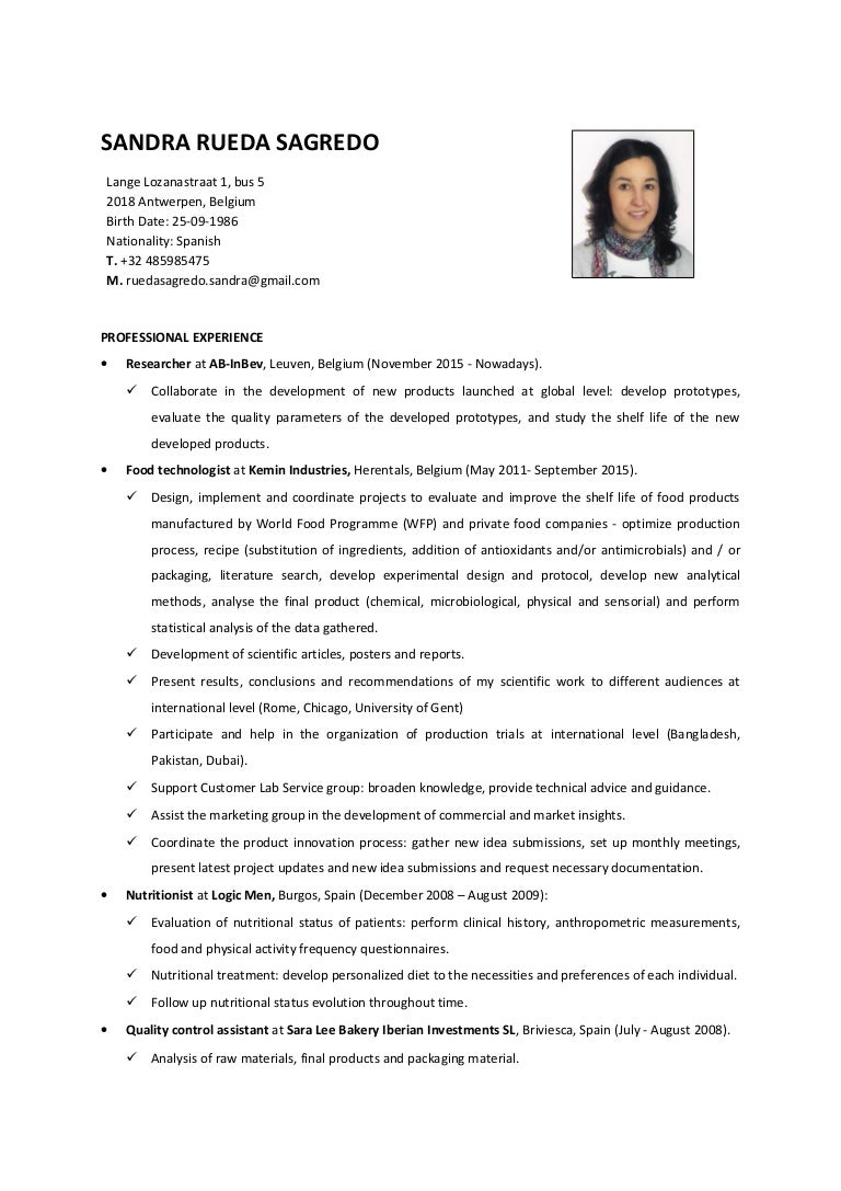 Cv sandra rueda sagredo