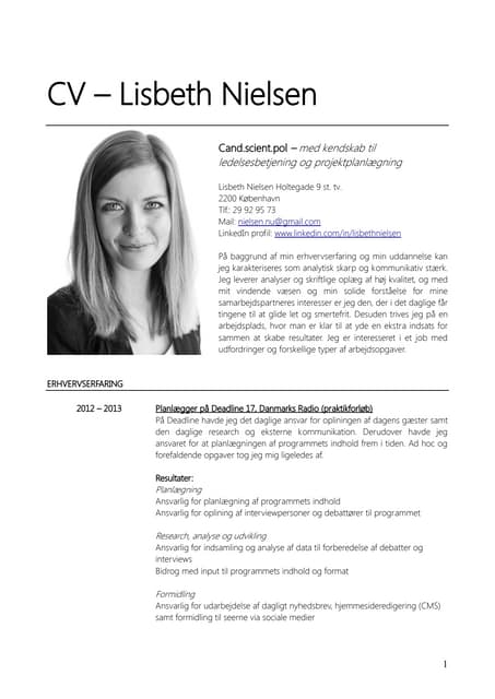 Danish CV Rositsa Lefterova