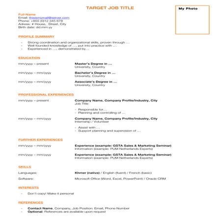 Cv template | PDF