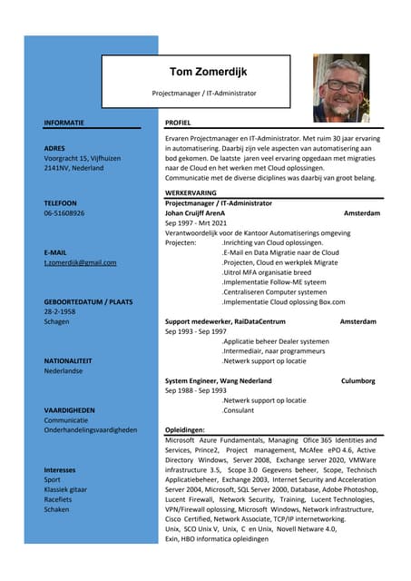 CV_Peter_Versteeg_Projectmanager | PDF