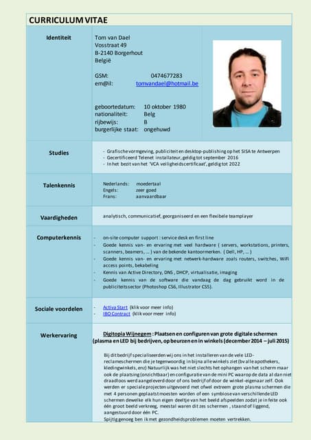 CV Andre de Vin 2016 Ned | DOC | Computing | Technology & Computing