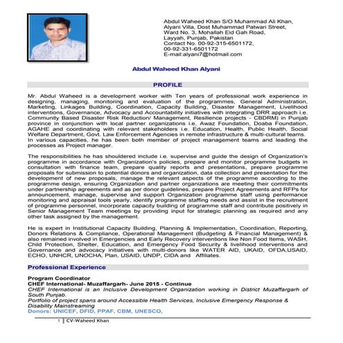 Cv waheed khan | PDF