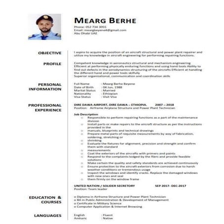 Advance Resume format 10 | PDF | Resume Writing and Advice | Job Search