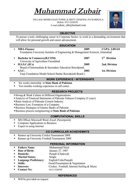 Final Cv With Photo | DOC