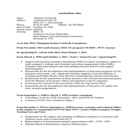 Cv Hans Goedvolk | DOC