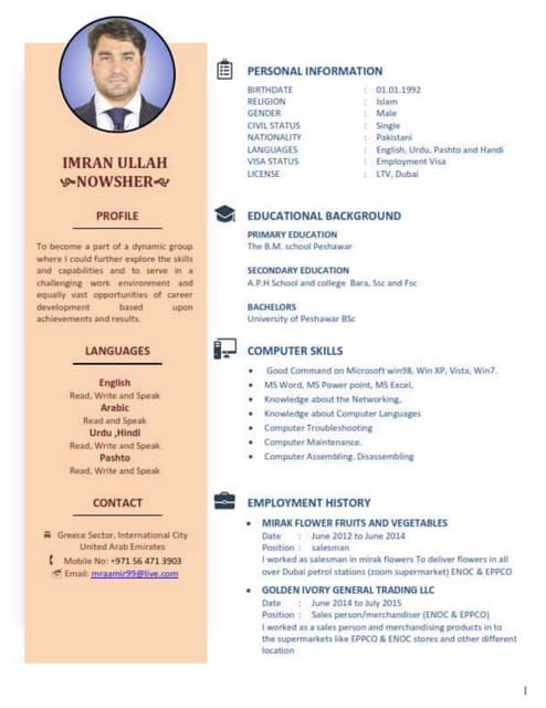 Advance Resume format 6 | PDF