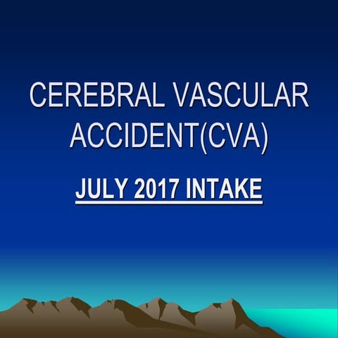 Cerebral vascular accident (CVA). PDF Notes | PDF