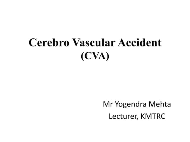 CVA - Cerebrovascular Accident / Stroke | PPTX | Blood Disorders ...