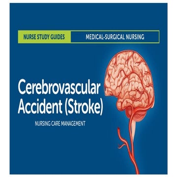 CVA-STROKE for nurses training and management | PPTX