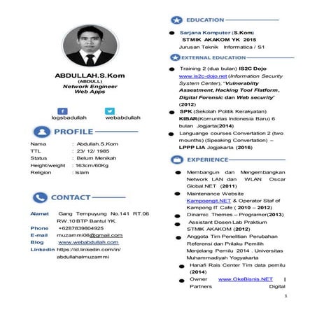 Format CV yang baik dan Benar | PDF
