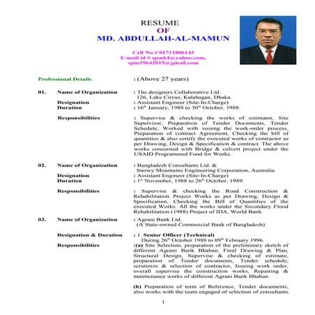 Cv ( Md Abdullah al mamun) | DOC