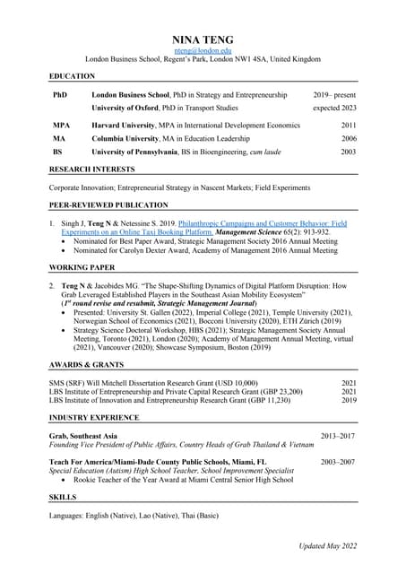 Hung's CV | PDF