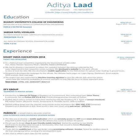 Cv aditya laad | PDF