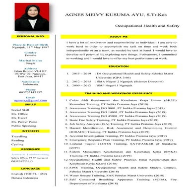 CV Agnes Meivy Kusuma Ayu | PDF