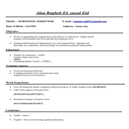 Cv alaa eid 2018 | PDF