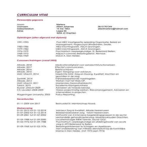 Cv albert martens 24 dec. 2018 | PDF