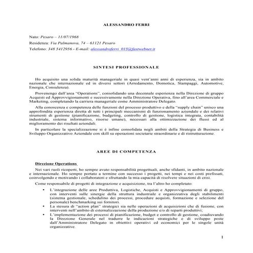 Cv alessandro ferri | PDF
