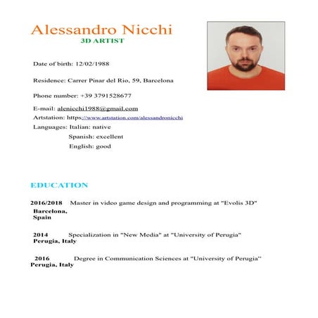 CV Alessandro Nicchi | PDF