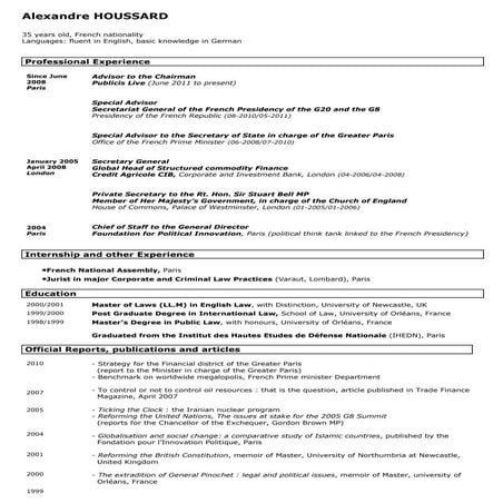 Cv alexandre houssard english | DOC
