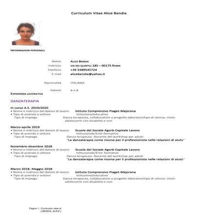 Cv alice bendia agg 05 2019 | PDF