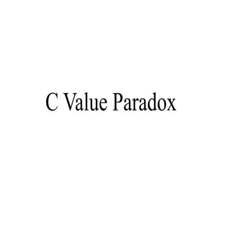 C value paradox | PPTX