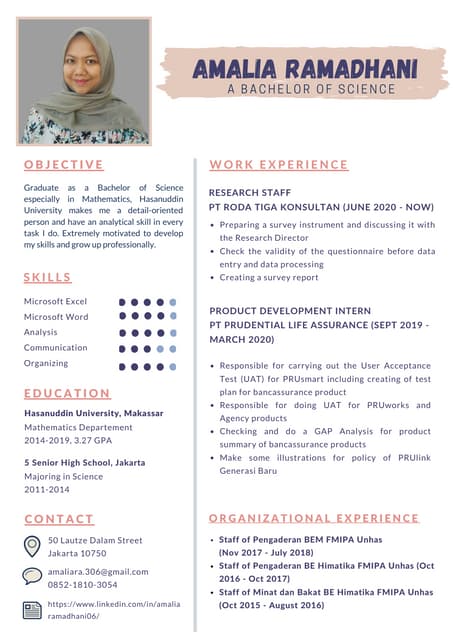 CV Amalia Ramadhani | PDF | Business | Business and Finance