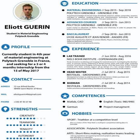 CV Eliott Guérin Anglais | PDF