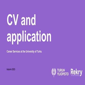 CV & application | PPT