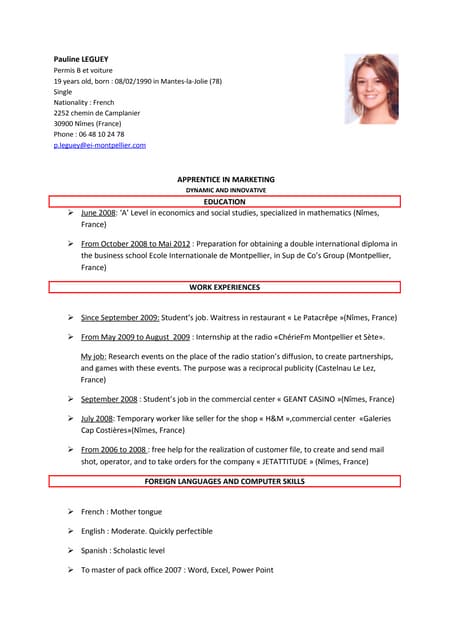 Curriculum Vitae Ellen | PDF